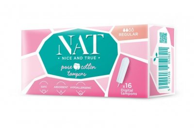 NAT nice & true Tampony z organické bavlny regular 16 ks | Nonstop Lékárna