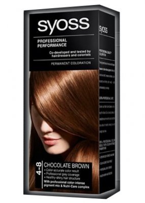 Syoss Professional Permanentní barva na vlasy 4-8 čokoládově hnědá 50ml cena od 111 Kč | Nonstop ...